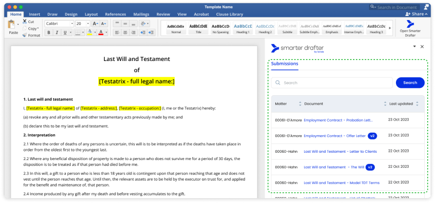 Guide to using the Word Add-in